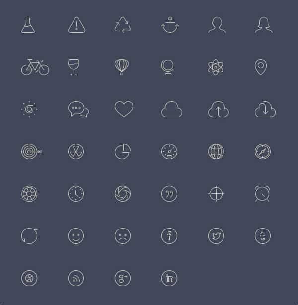 100 Free Line-Style Icons | Web Design Blog